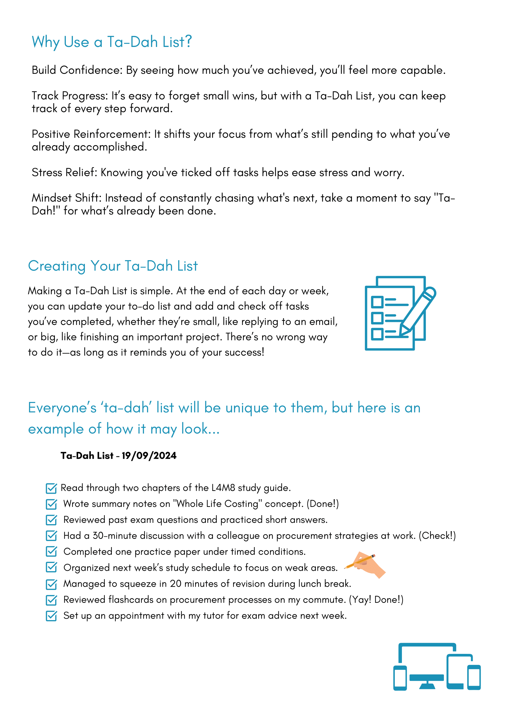 Turn Your To-Do List Into a Ta-Dah List | Personal Development | SRSCC